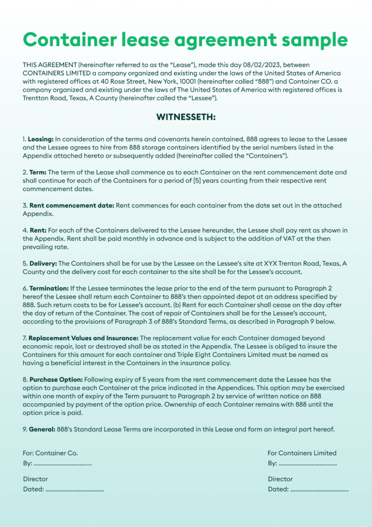 集装箱租赁协议分哪四种类型？如何选择最符合您情况的协议？